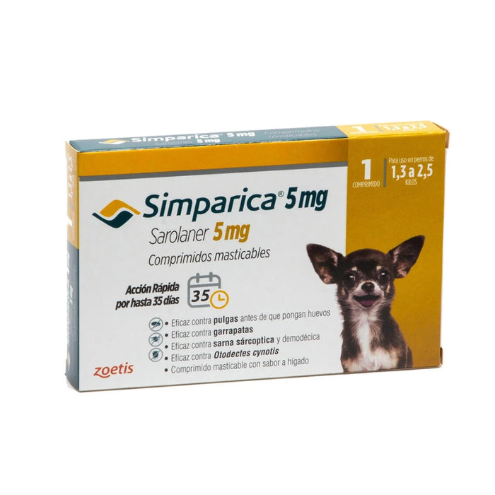 Simparica 1.3 - 2.5kg (5 mg) Antiparasitario Externo | Bodega de la Mascota